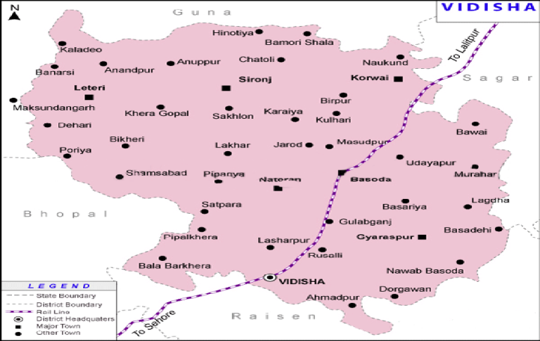 Tourist Map Guide of Vidisha - Bhopal Orbit