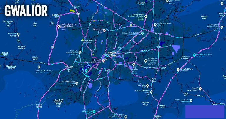 Tourist Map Guide of Gwalior - Bhopal Orbit