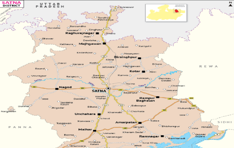 Tourist Map Guide of Satna - Bhopal Orbit